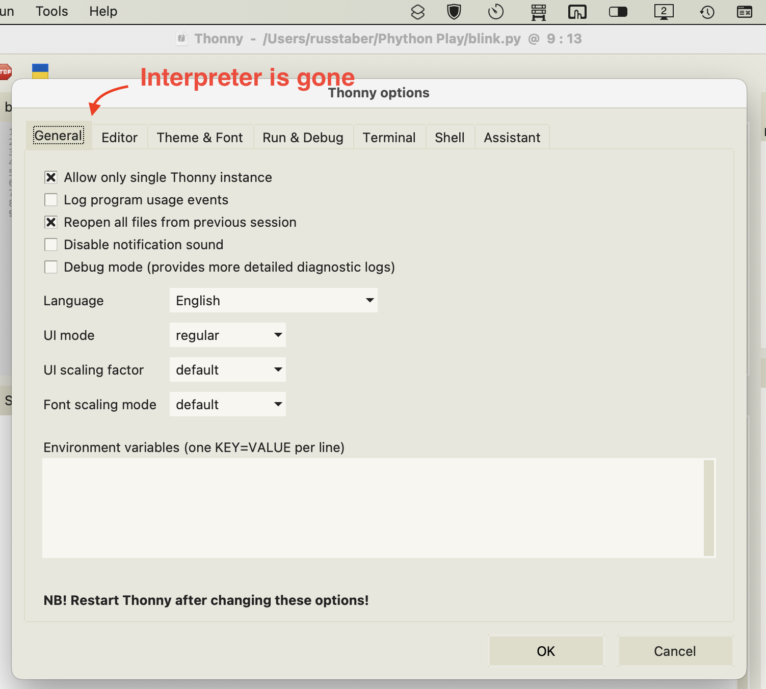 Missing Interpreter Tab In 410b1 Mac Build · Issue 2763 · Thonnythonny · Github 