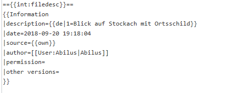 UploadWizard-Konfiguration anpassen: Vorlage:Information ist englisch ...