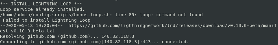 Loop install error when updating to lnd 0.10 after recovering from 1.5RC2 with lnd 0.10 · Issue ...