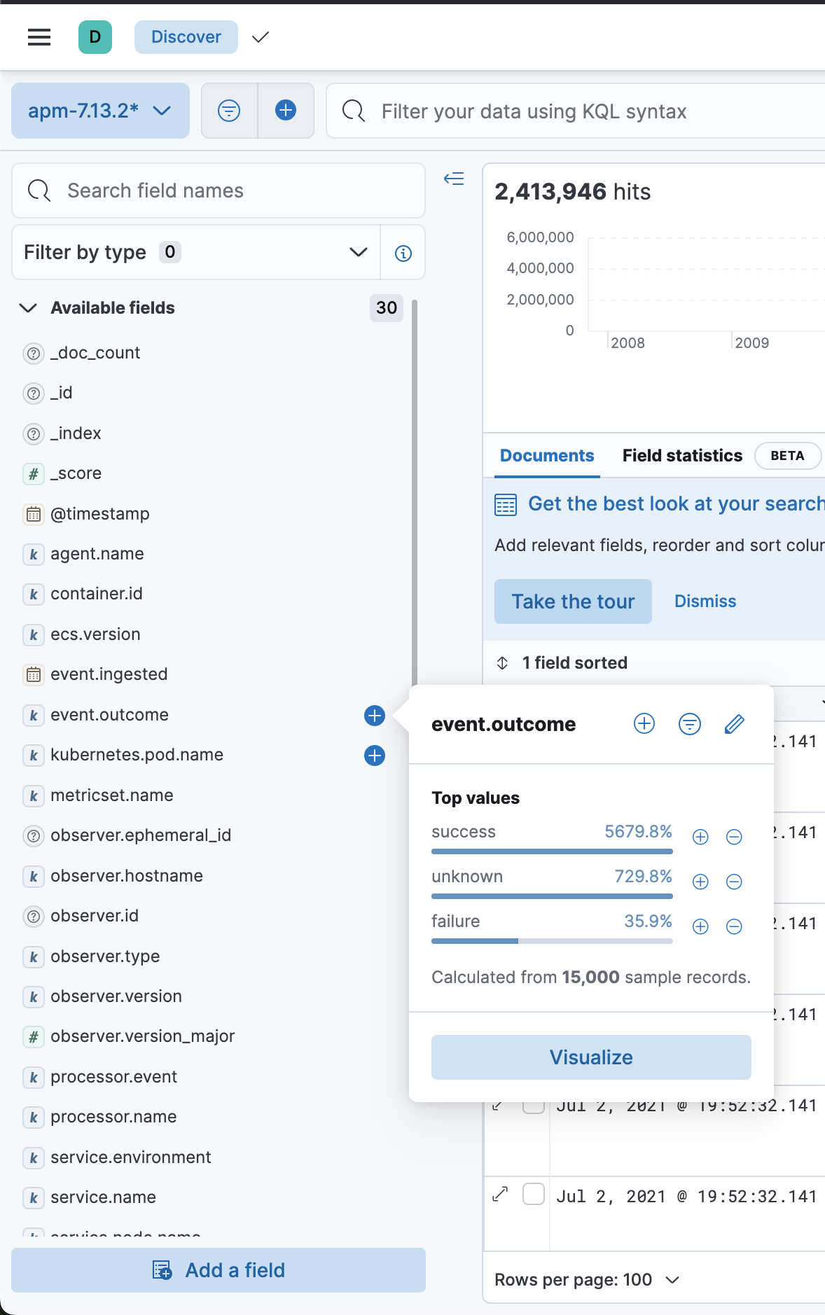 [UnifiedFieldList] Fix % calculation based on doc count for nested terms aggs · Issue #144625 ...