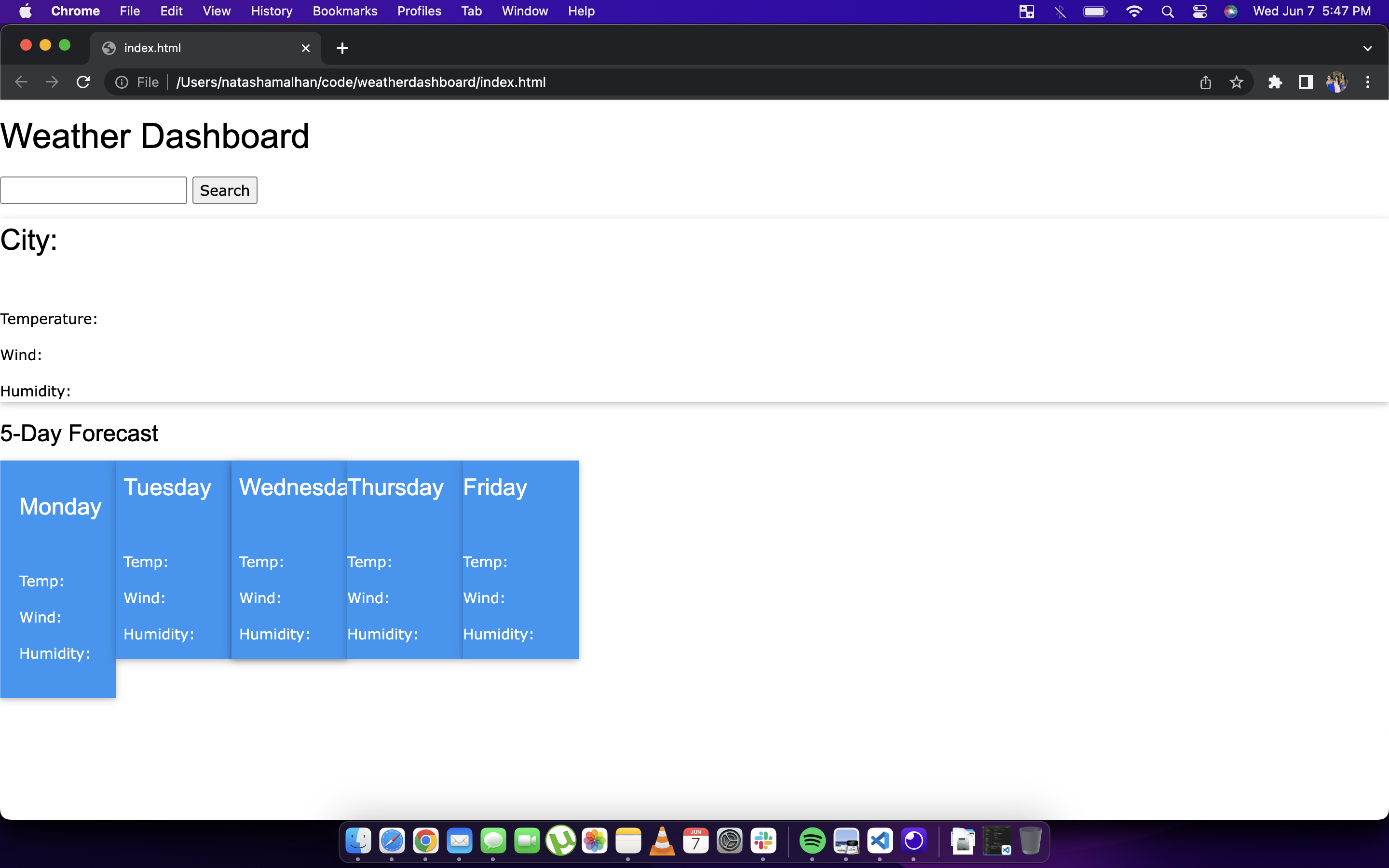 GitHub - natashamalhan/weatherdashboard