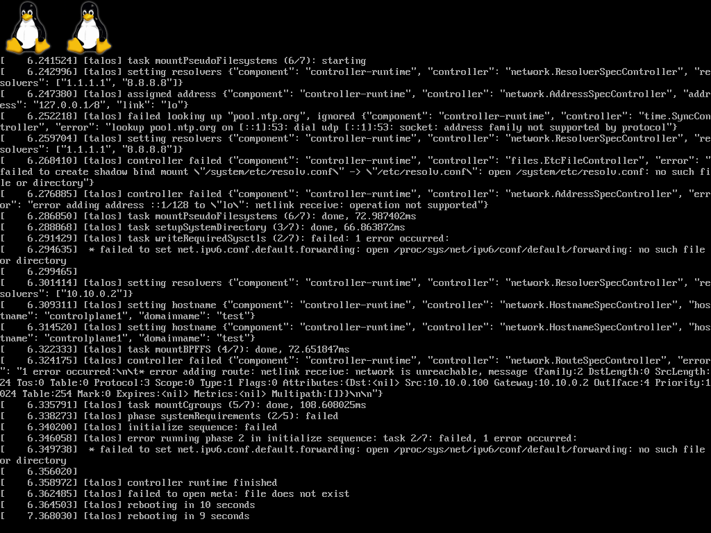 Talos refuses to boot with disabled IPv6 · Issue #3847 · siderolabs/talos · GitHub