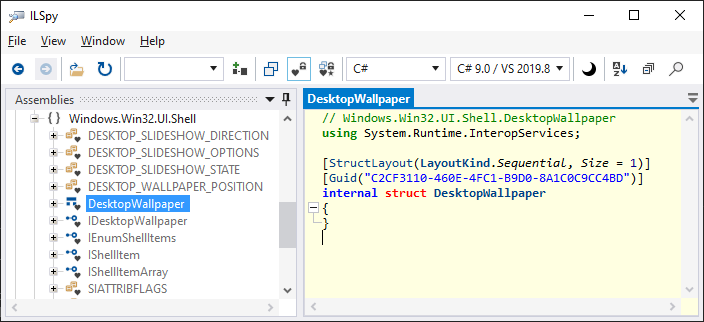 DesktopWallpaper generated as a struct instead of a class · Issue #473 · microsoft/CsWin32 · GitHub