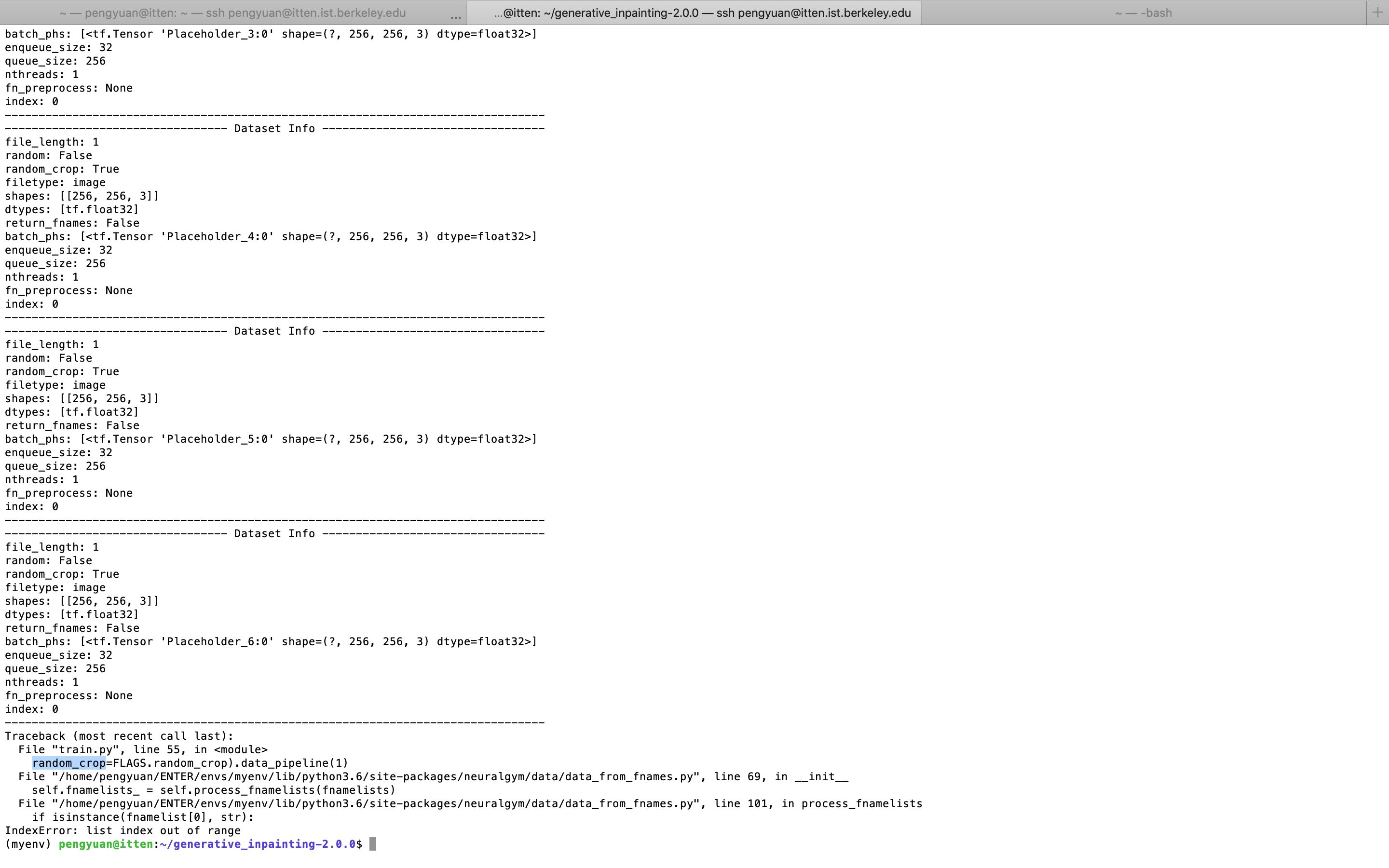 IndexError in training · Issue #331 · JiahuiYu/generative_inpainting · GitHub