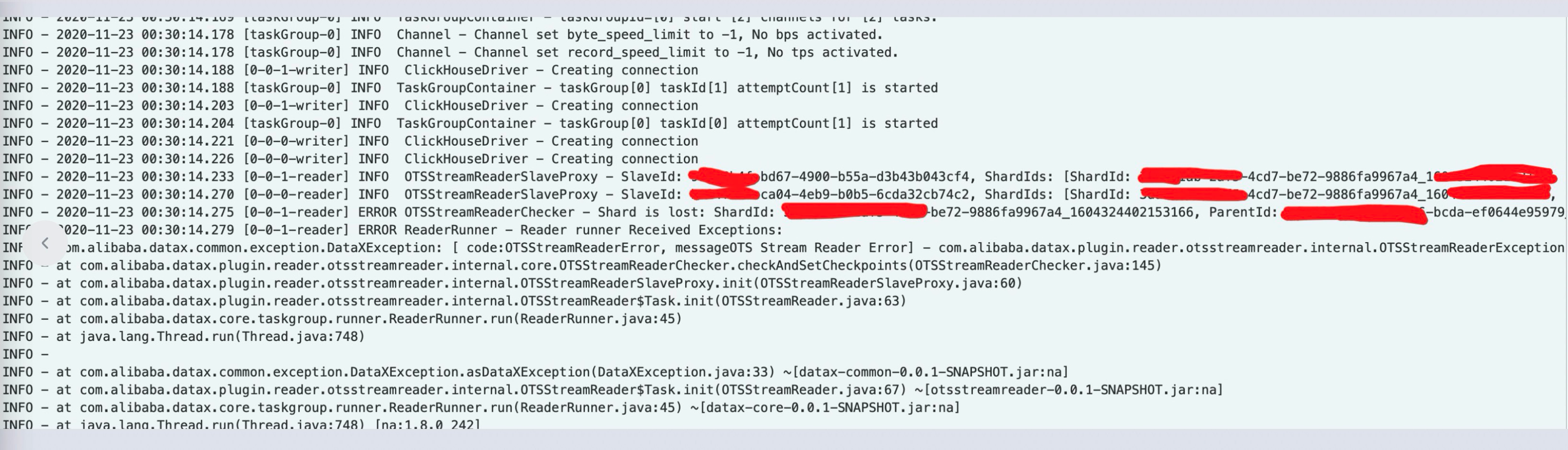 otsStreamReader 源数据表发生分区变动后，同步数据报错 · Issue #890 · alibaba/DataX · GitHub