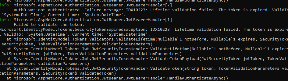 Token Lifetime Validation Doesn´t Print Systemdatetime To Log · Issue 23302 · Dotnet