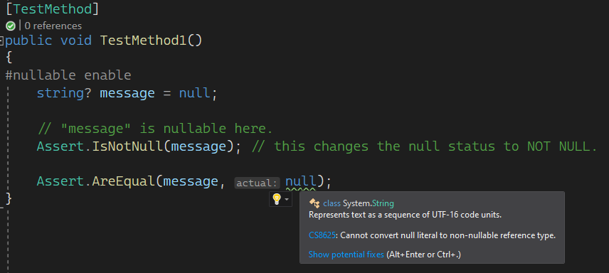 Improve Nullability Analysis For Testing Frameworks · Issue 901 · Microsoft Testfx · Github