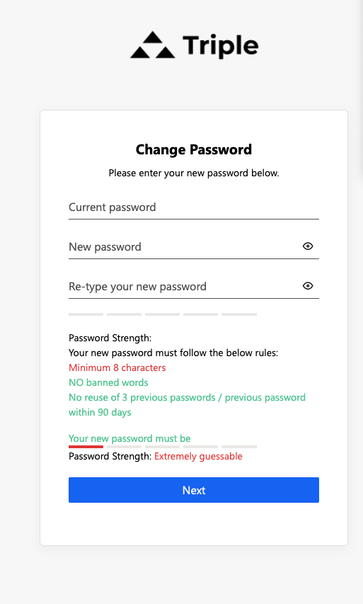[Password Policy] No error message for new password is shown when force ...