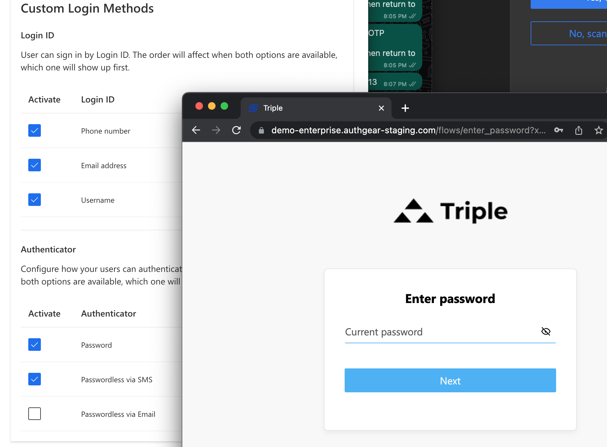 [Authenticator] Activating Password and Passwordless at the same time ...
