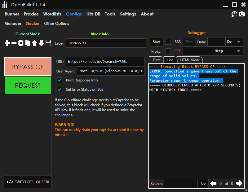 Bug Bypass Cf Not Working · Issue 392 · Openbulletopenbullet · Github 