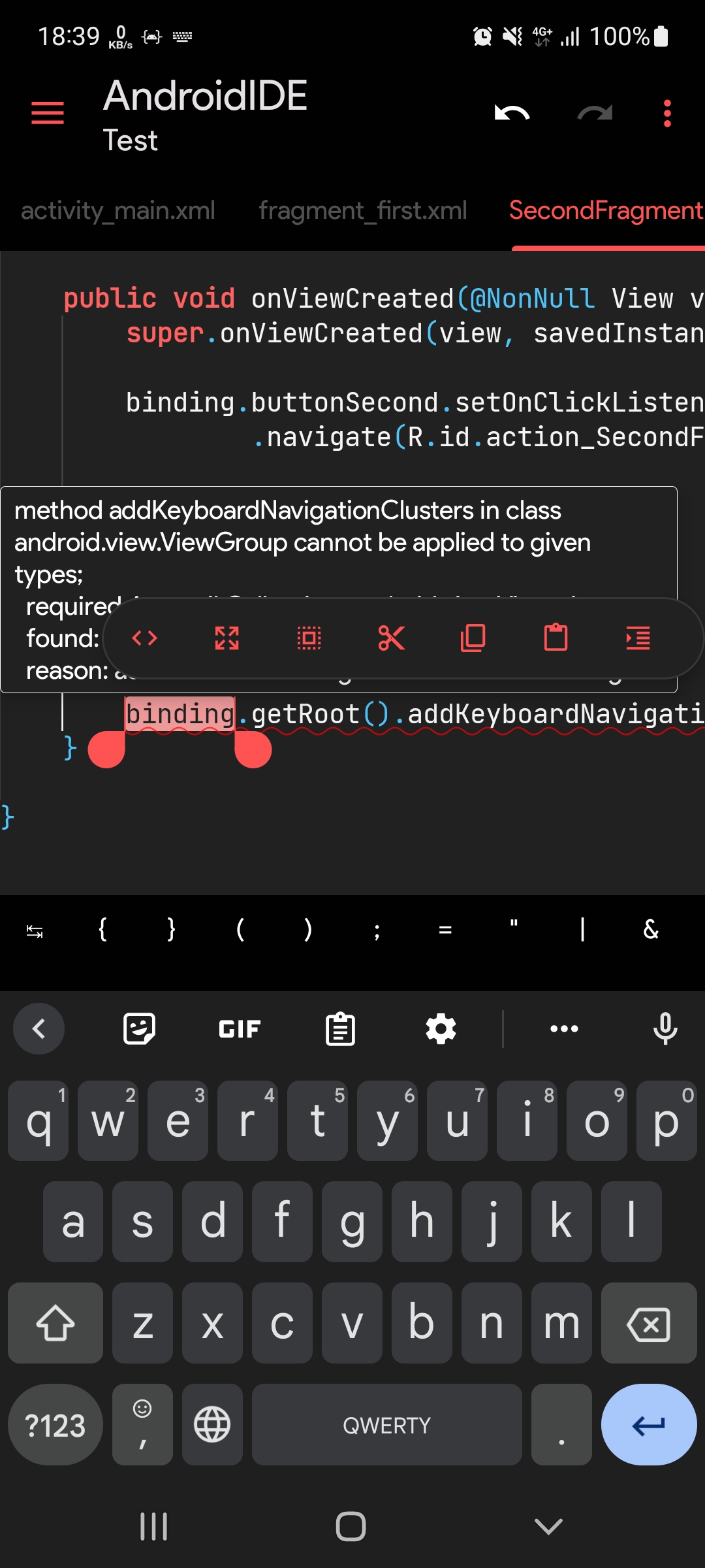 [Bug]: Diagnostic window and text option window overlapping · Issue #570 · AndroidIDEOfficial ...