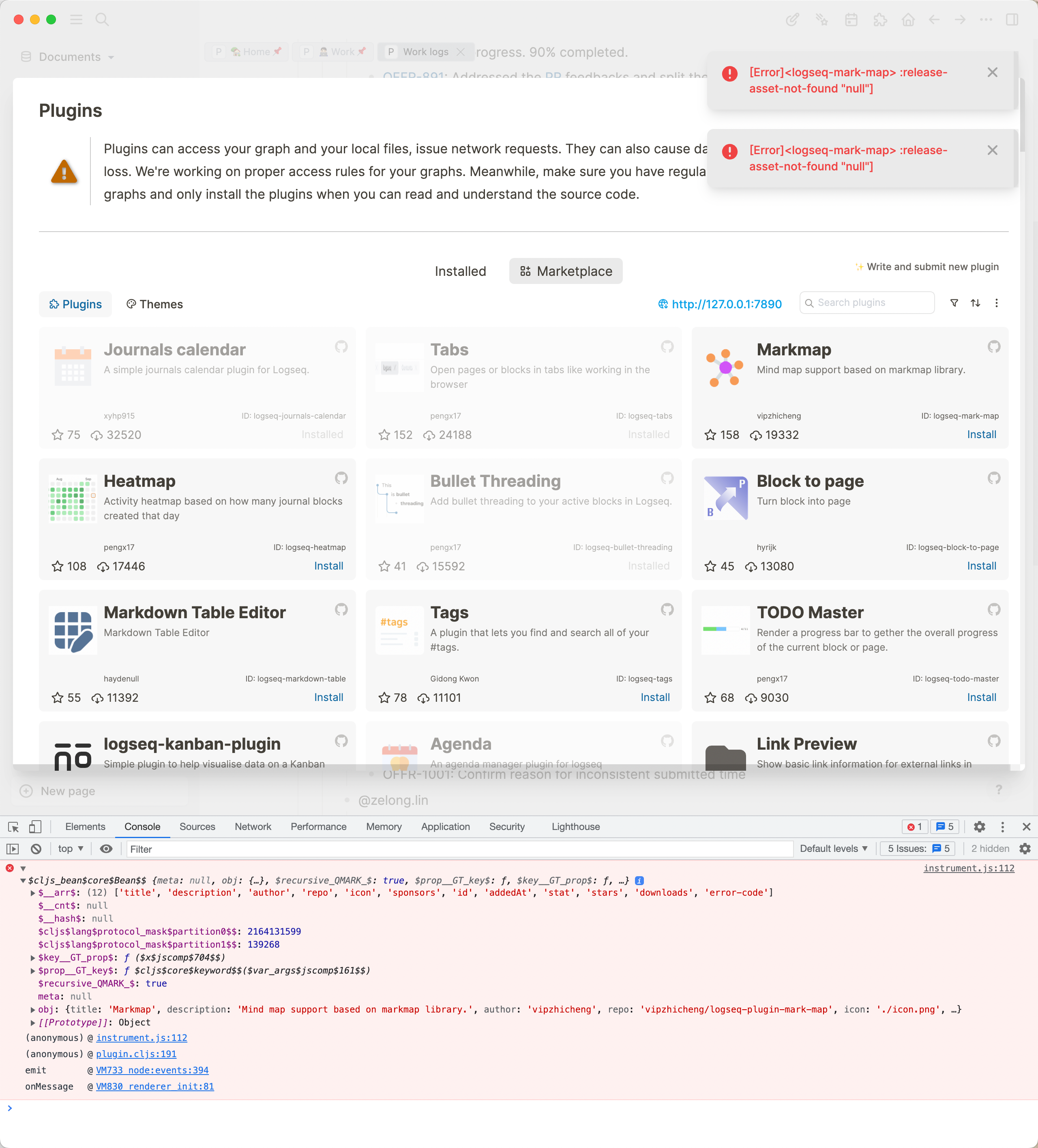plug-in bug · Issue #3365 · logseq/logseq · GitHub
