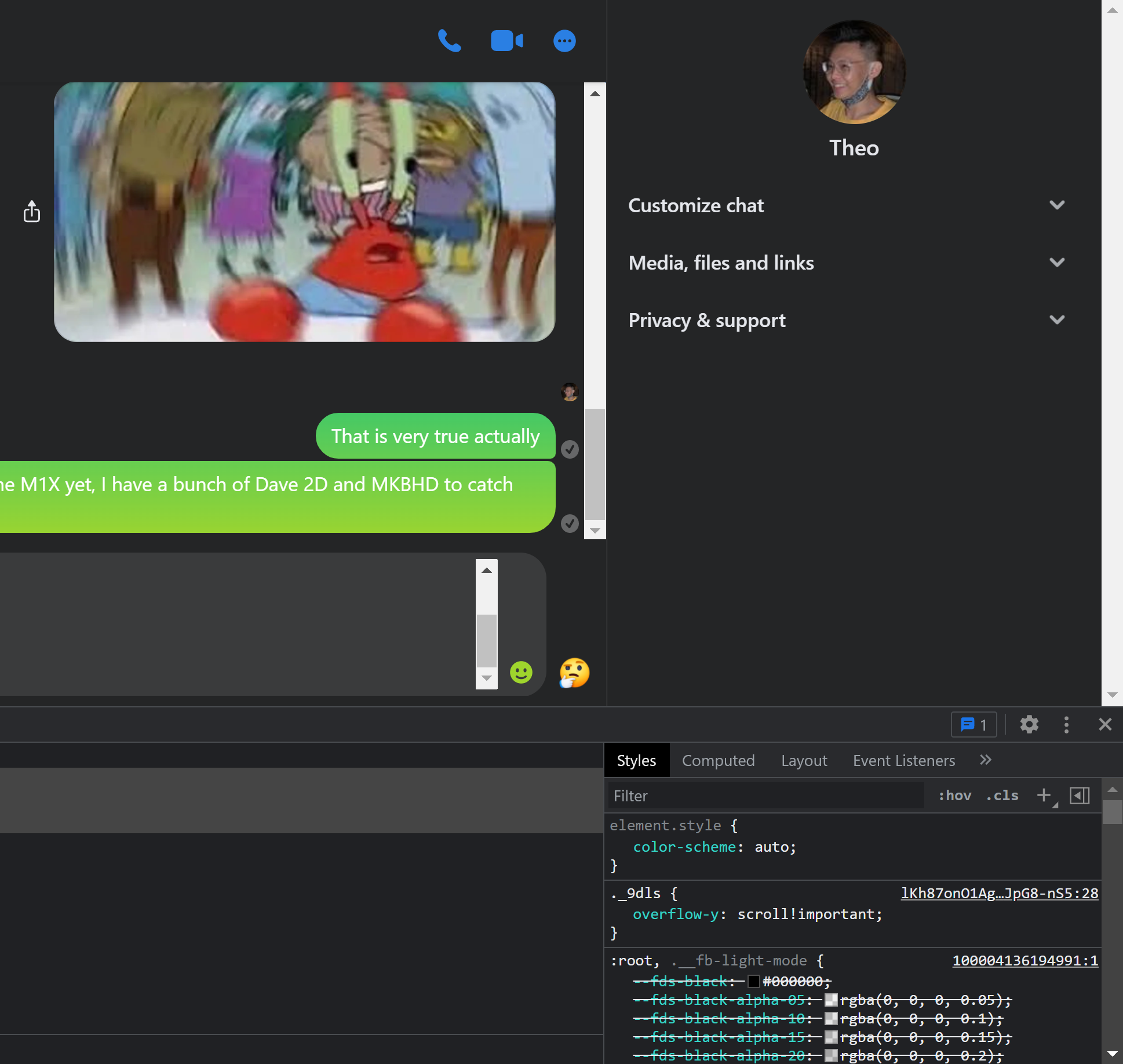 Dark Scrollbars · Issue #19 · jerry1100/messenger-dark-theme · GitHub