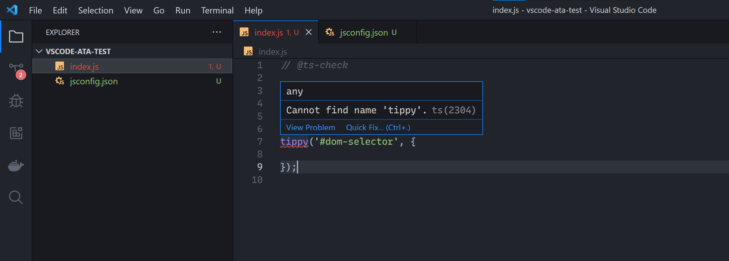 Type Acquisition does not work on packages that include their own ...