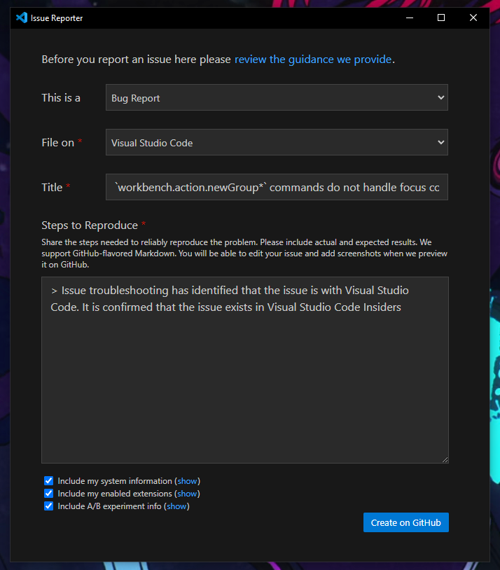 Creating a new empty editor group can leave focus in inactive group · Issue #189256 · microsoft ...