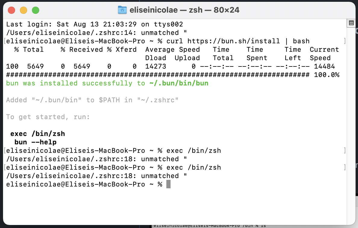 Unable To Install Bun On Macos Monterey 125 Apple M1 Pro · Issue 1071 · Oven Shbun · Github 0173