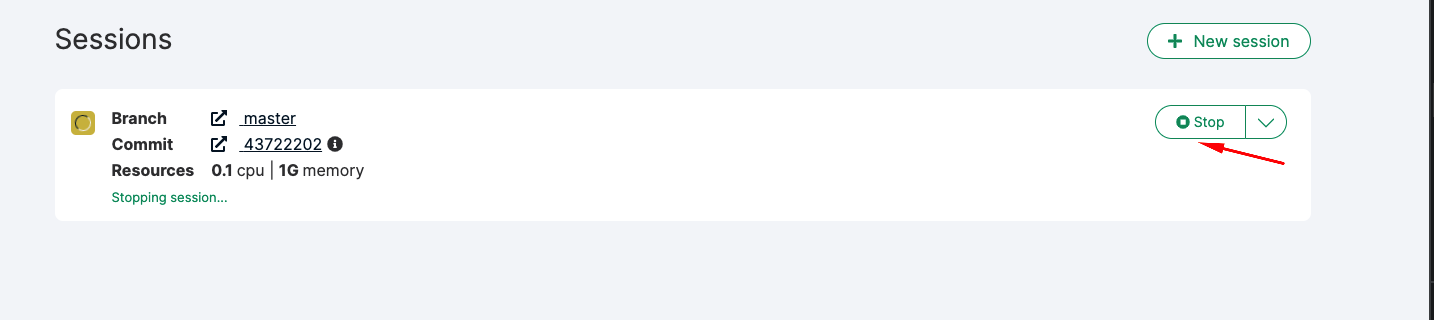 UX-UI (sessions): the main button is to stop the session when it is in ...