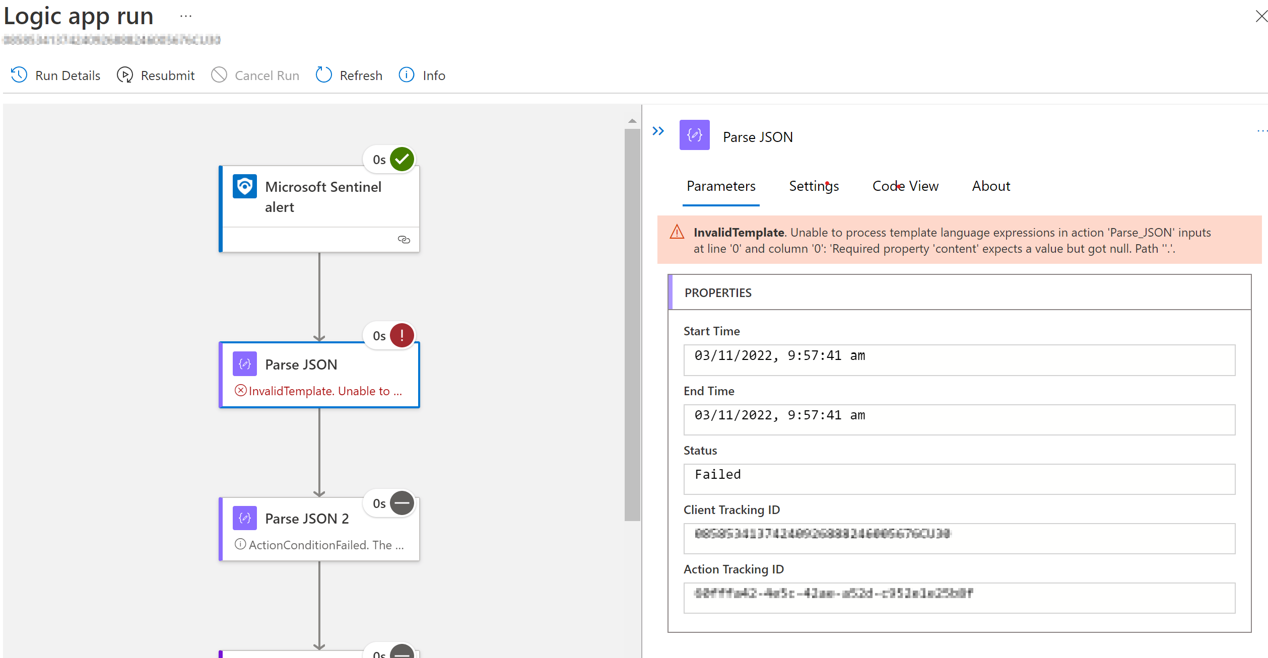 Failed to get HTTP response because of invalid input (DRAFT, queryData) in Run query and list ...