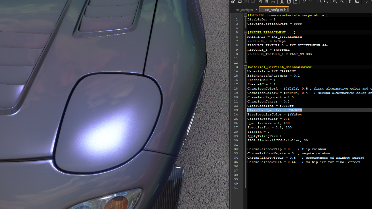 [PBR SHADERS] ClearCoatSpecular does not work with CSP lights · Issue #235 · ac-custom-shaders ...