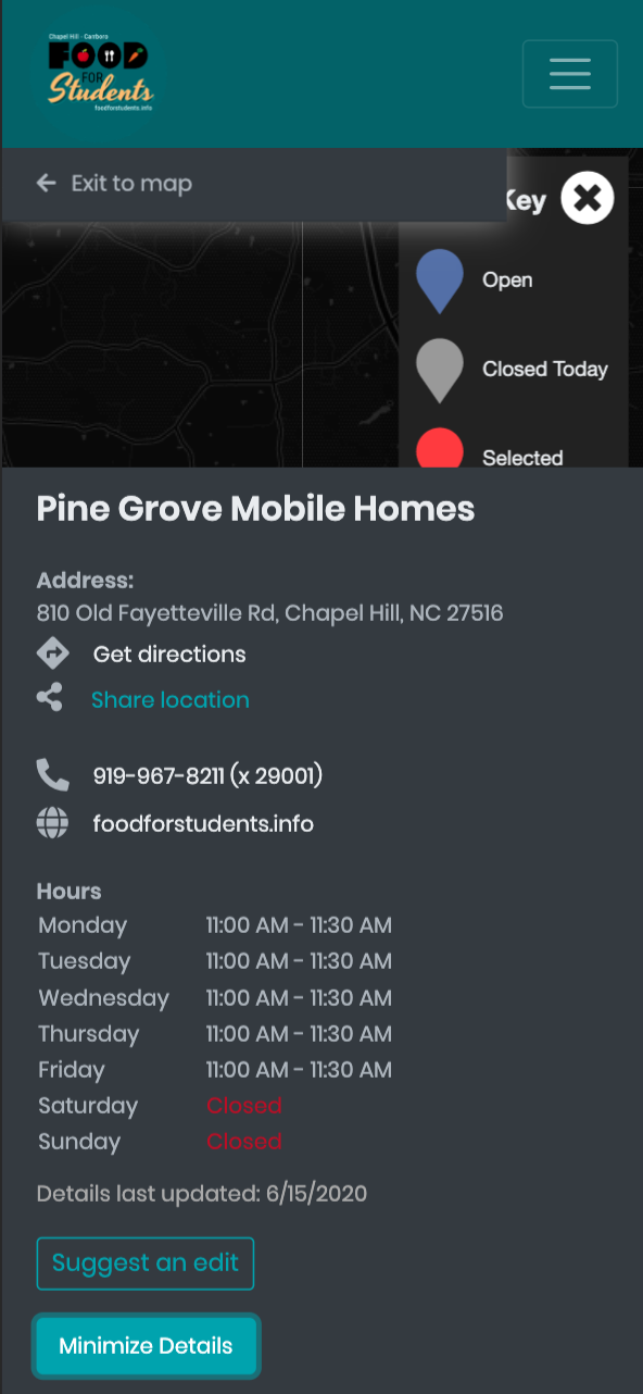 Add "accordion" +/- support to mobile view · Issue #99 · School-Meal-Mapper/School-Meal-Mapper ...