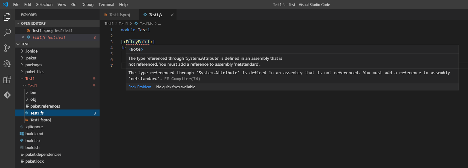 Fsac Error Message Must Add A Reference To Assembly Netstandard