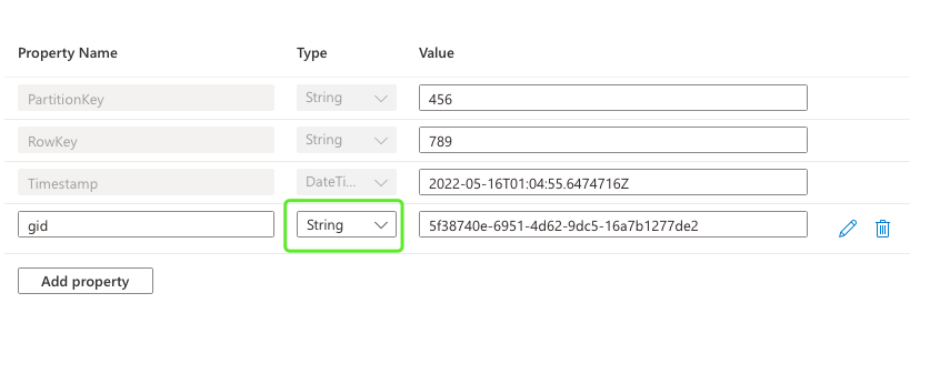 Retrieving an Azure Data Table with GUID column will return "Object of type UUID is not JSON ...