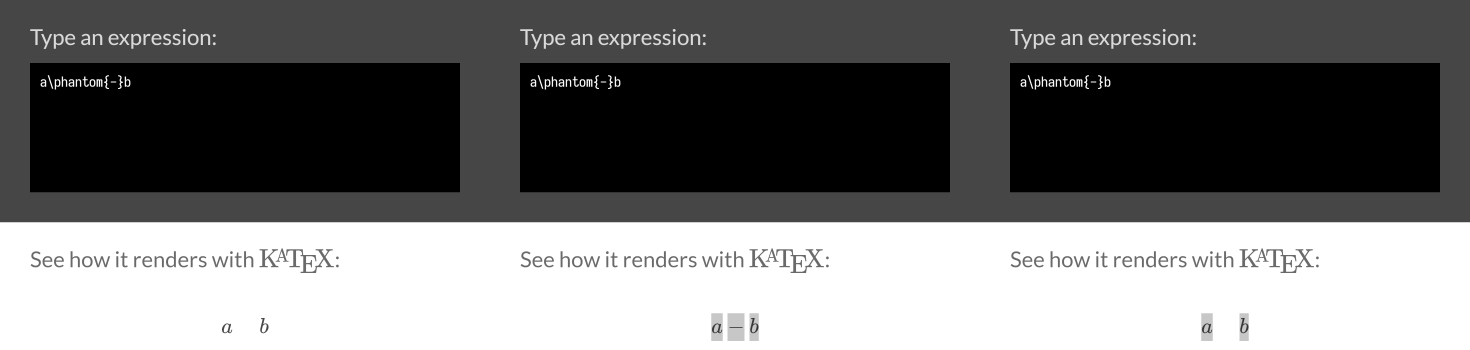 Remove phantom elements from selection · Issue #3668 · KaTeX/KaTeX · GitHub