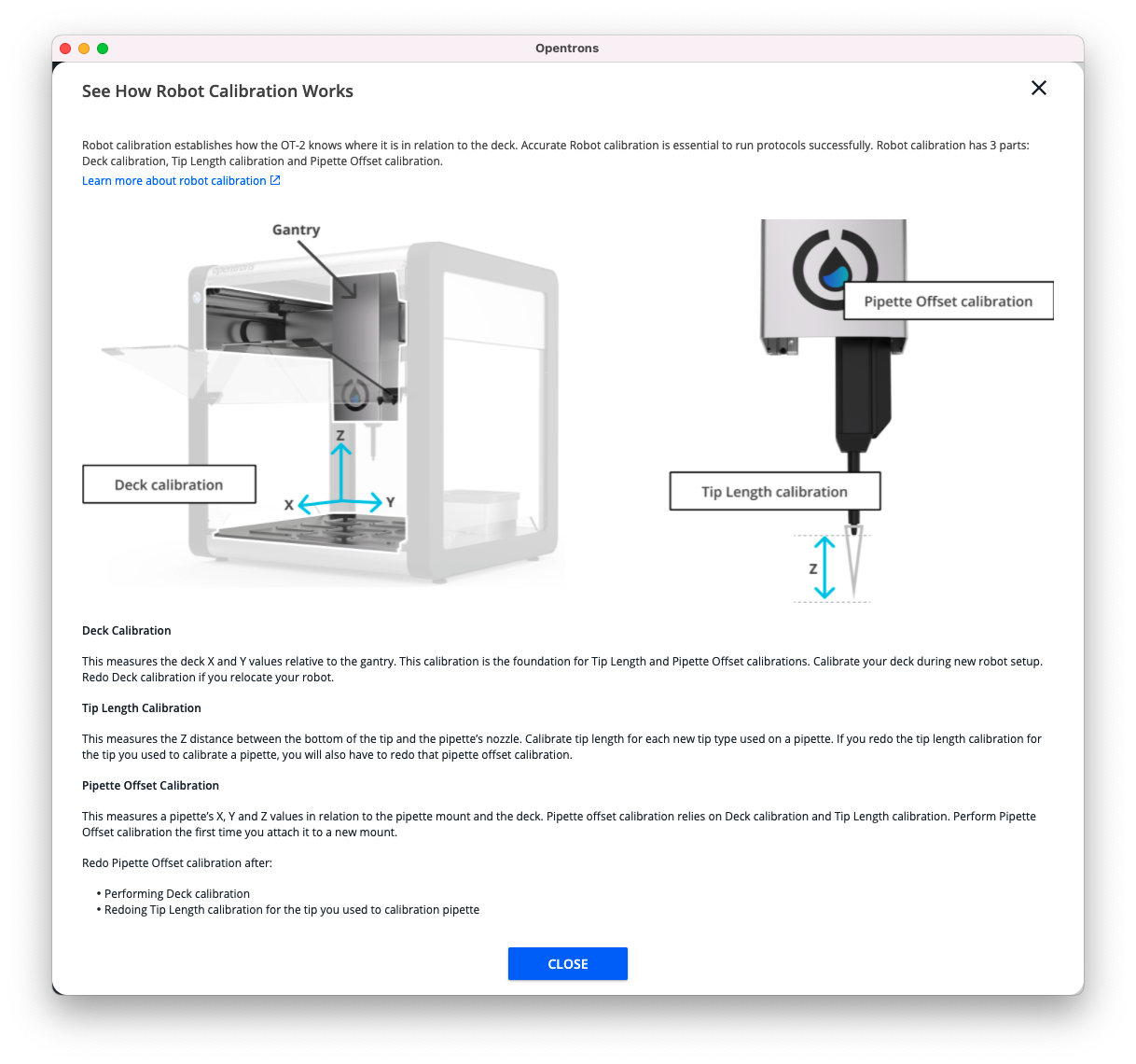 6.0 Feedback: How Robot Calibration works modal takes up 100% of the screen · Issue #10406 ...