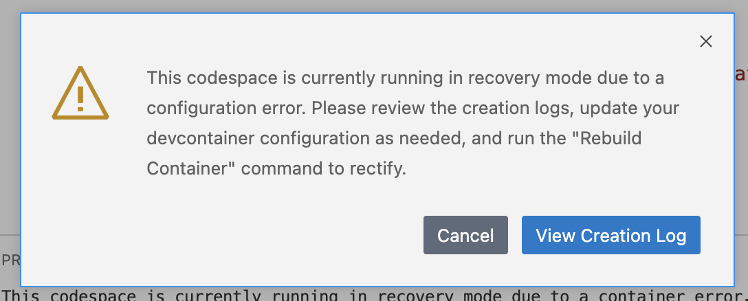 Codespace runs in recovery mode · Issue #2 · davidgasquez/cod-playground · GitHub