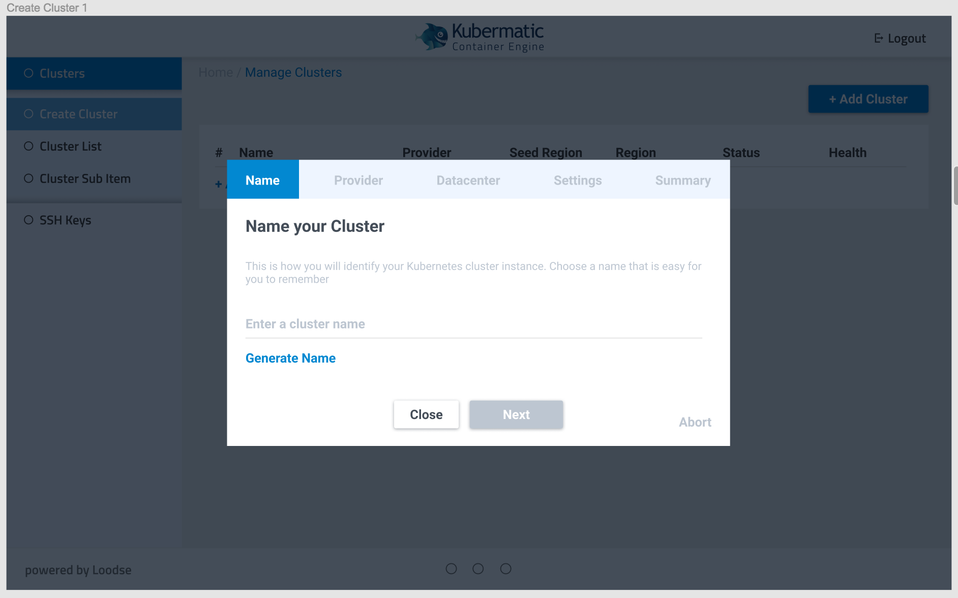 Design: Create Cluster · Issue #235 · kubermatic/dashboard · GitHub