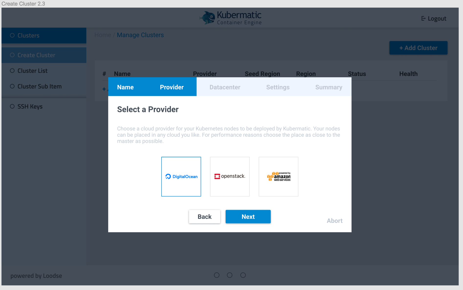 Design: Create Cluster · Issue #235 · kubermatic/dashboard · GitHub