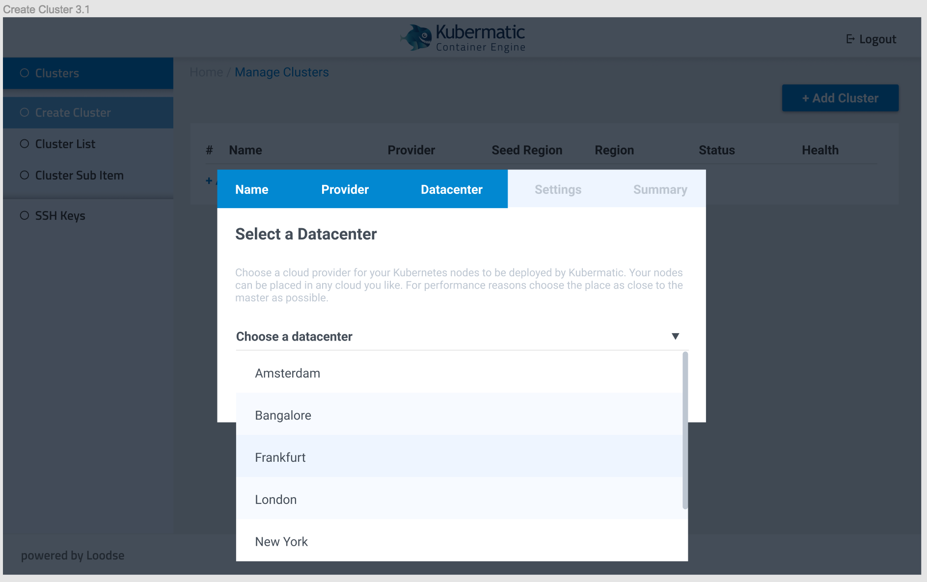 Design: Create Cluster · Issue #235 · kubermatic/dashboard · GitHub