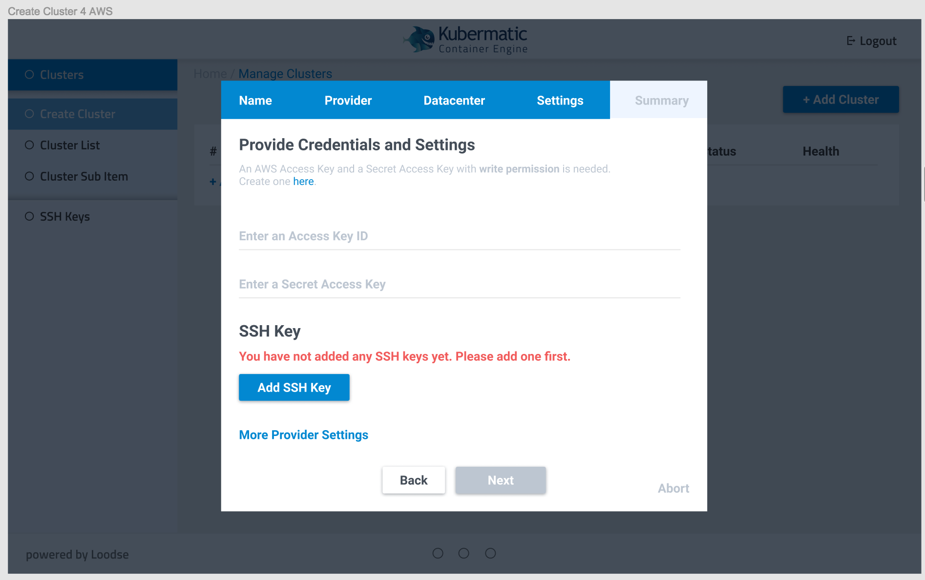 Design: Create Cluster · Issue #235 · kubermatic/dashboard · GitHub