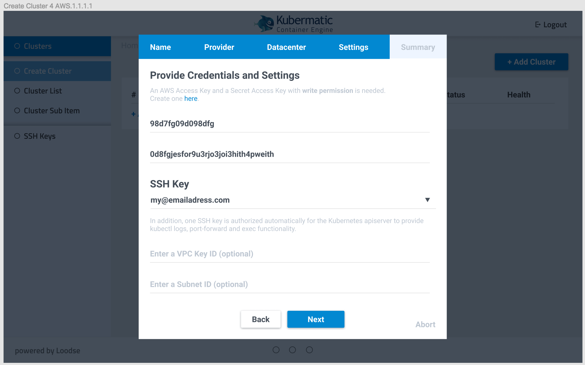 Design: Create Cluster · Issue #235 · kubermatic/dashboard · GitHub