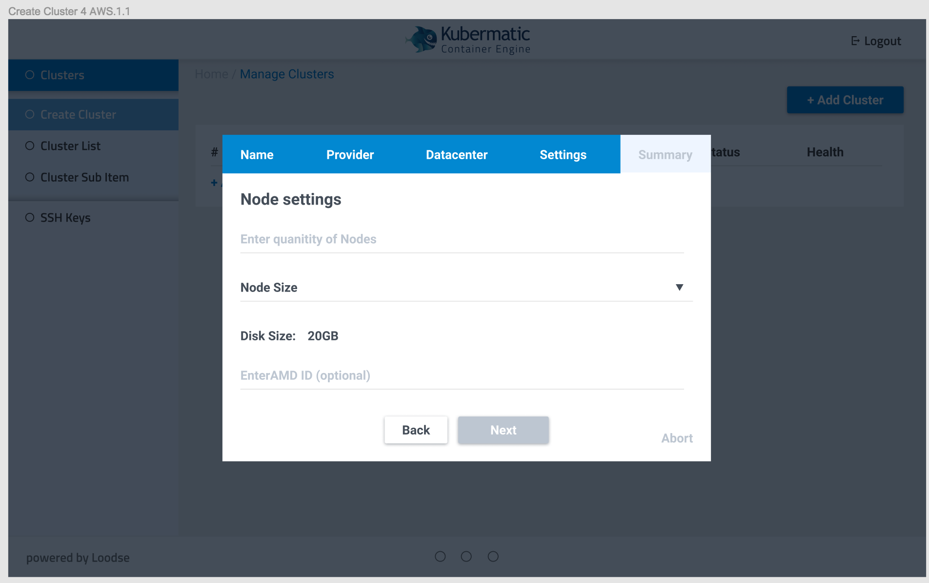 Design: Create Cluster · Issue #235 · kubermatic/dashboard · GitHub