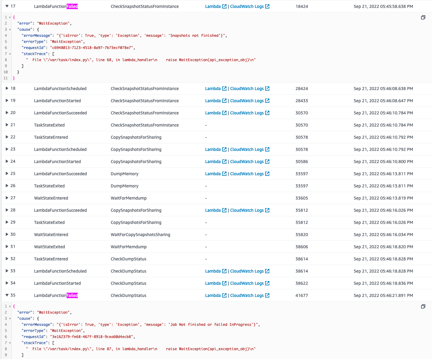LambdaFunctionFailed DdStatus: Caught Error · Issue #16 · awslabs/aws-automated-incident ...