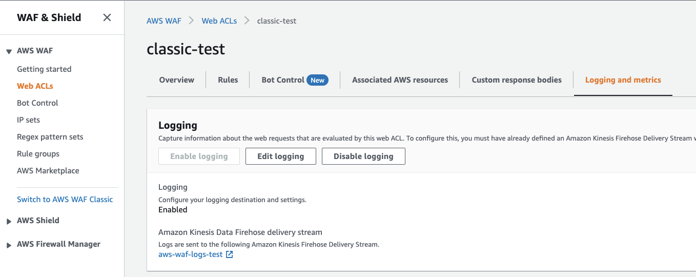 Add `logging enabled` property for global/regional web ACL in table ... Add `logging enabled` property for global/regional web ACL in table ...