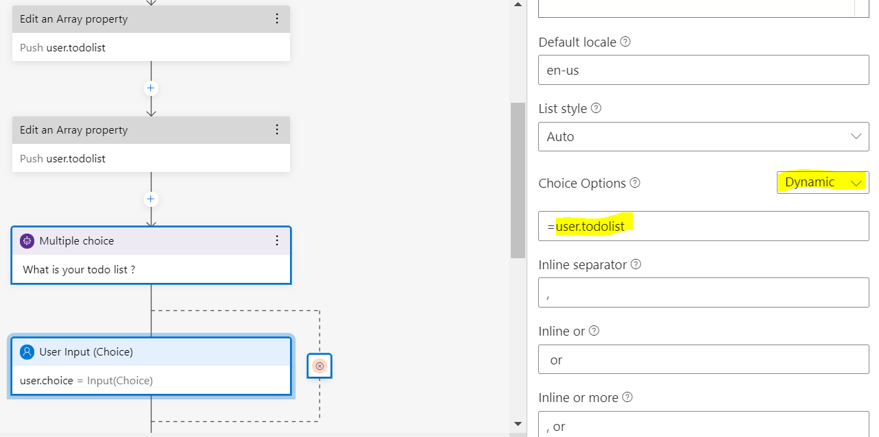 How To Work With Dynamic Multiple Choice And Arrays · Issue 2232 · Microsoft Botframework