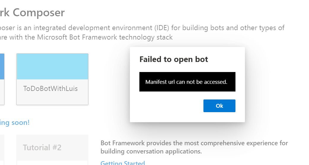 can not open a bot if manifest url is invalid · Issue #3047 · microsoft/BotFramework-Composer ...