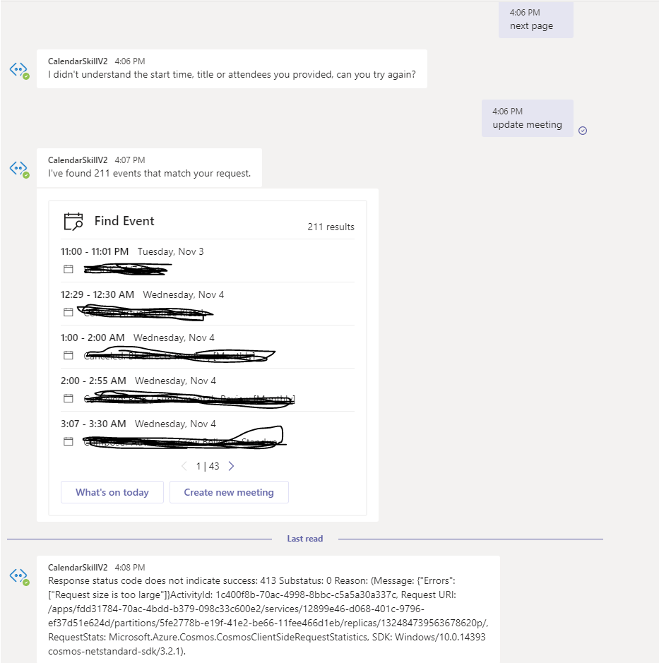 Update meeting - "Request size too large" error · Issue #344 · microsoft/botframework-components ...