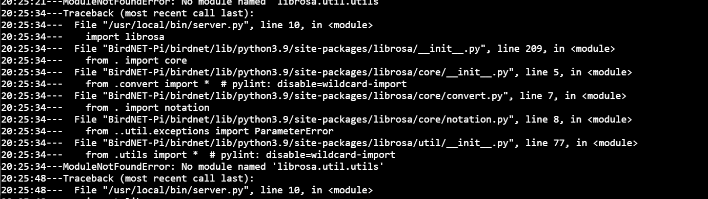 BirdNET conked out on Update · Issue #479 · mcguirepr89/BirdNET-Pi · GitHub