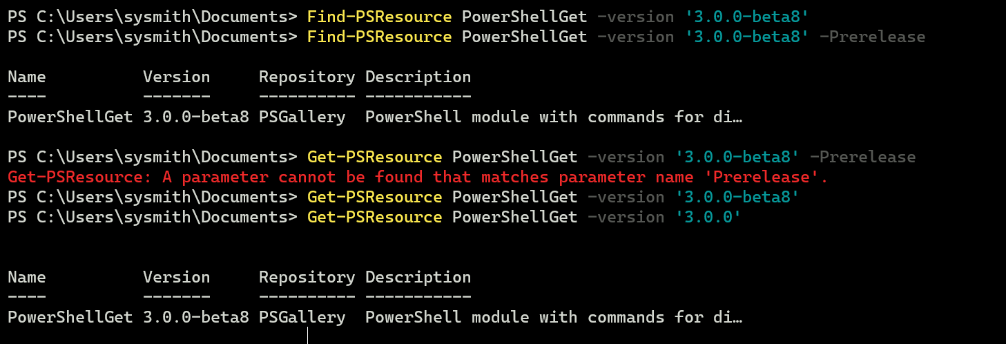 Get-PSResource doesn't support prerelease tags · Issue #117 · PowerShell/PSResourceGet · GitHub