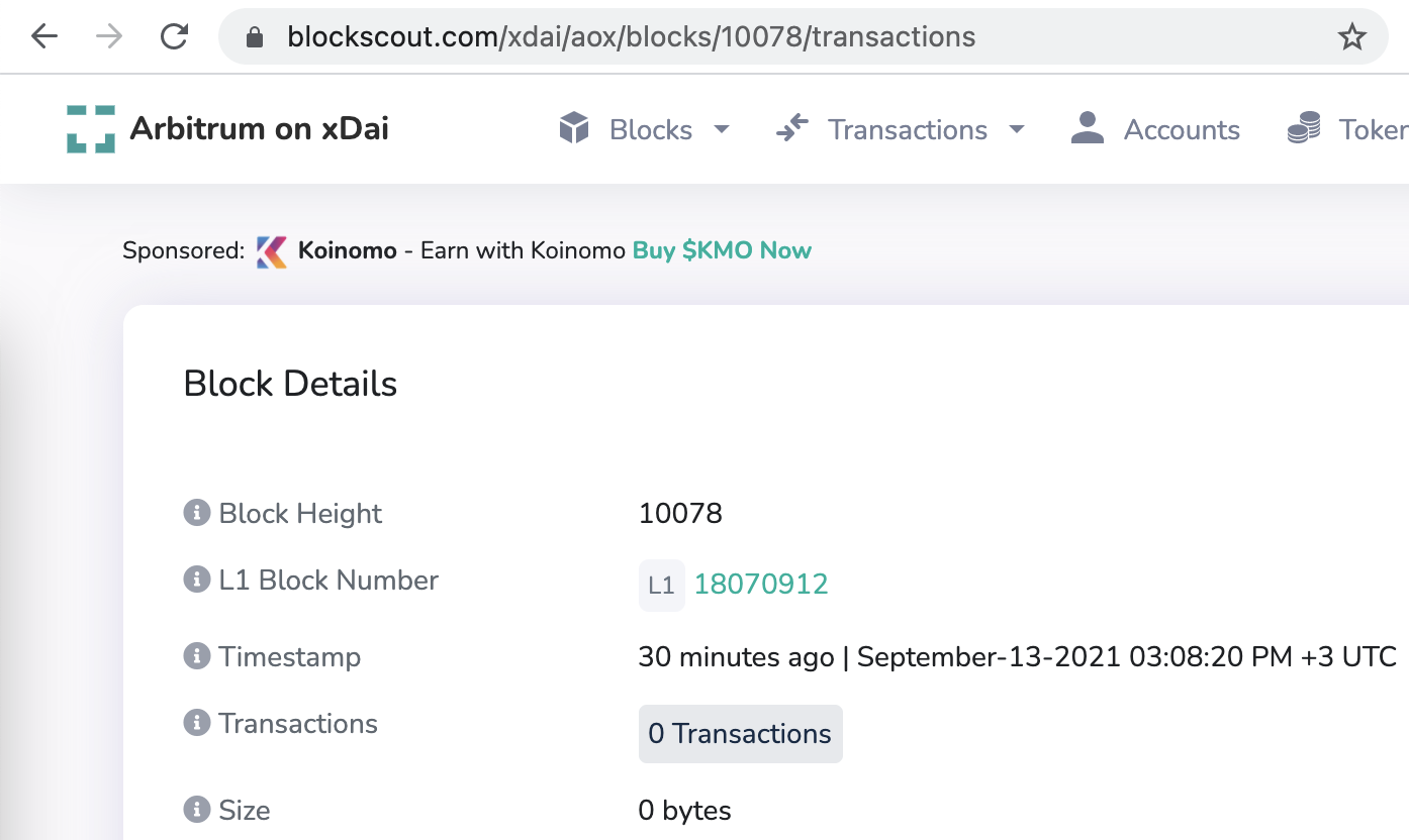 Arbitum on xDai: Add "L1 Block Number" field to the Block Details · Issue #4584 · blockscout ...