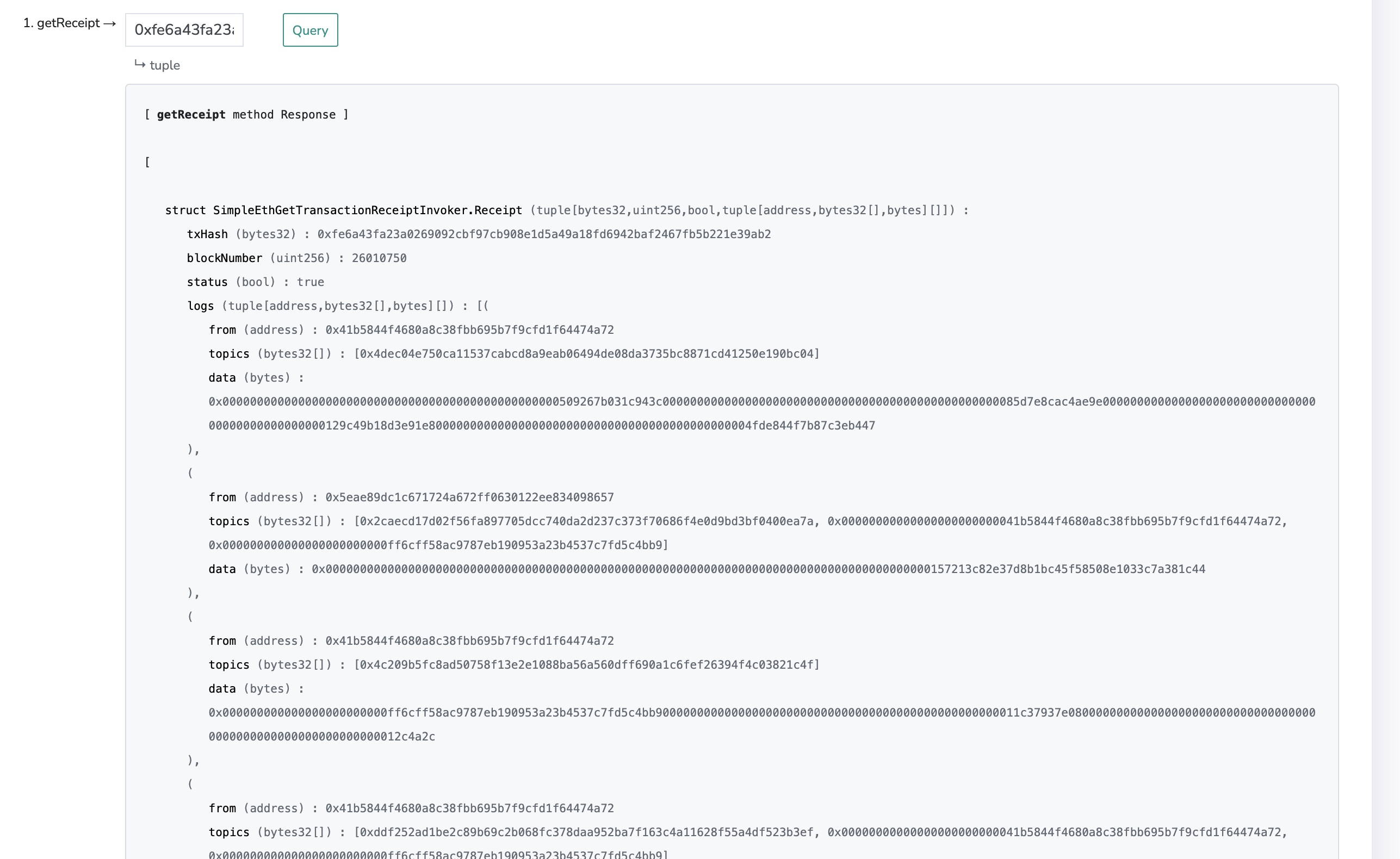 Incorrect formatting for a complex ABIv2 response · Issue #4358 · blockscout/blockscout · GitHub