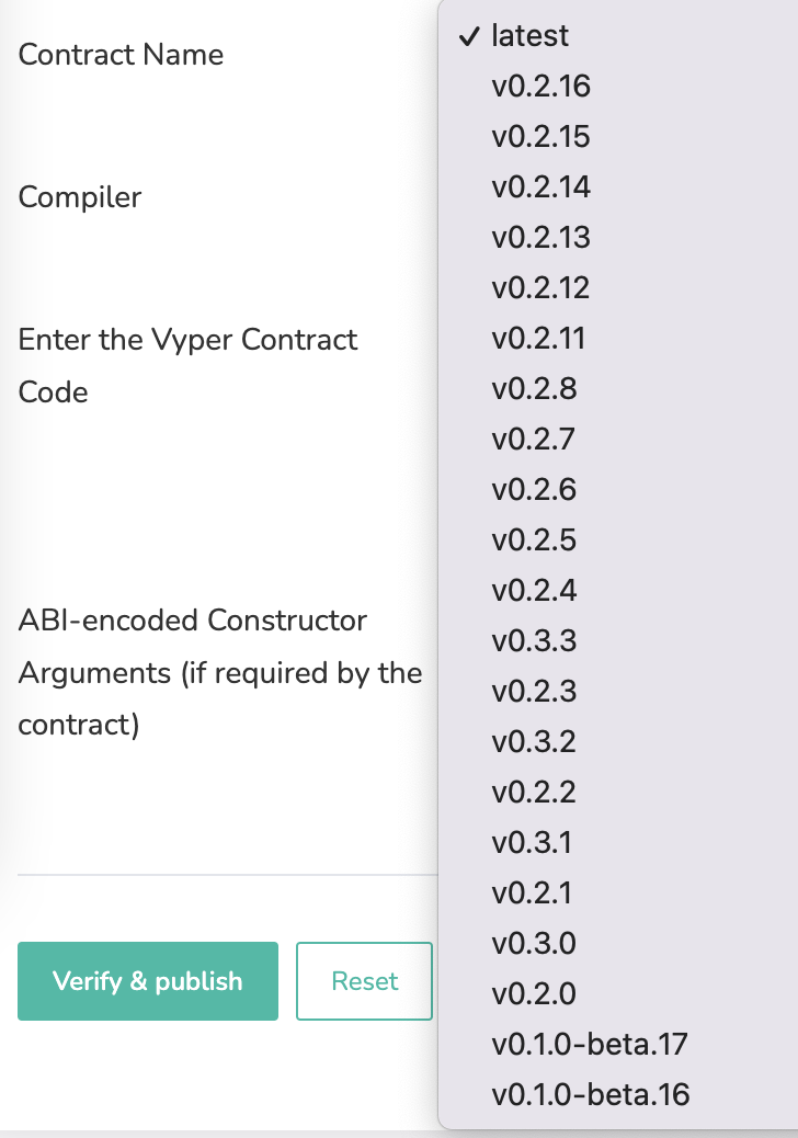 Vyper compiler versions misorder · Issue #5602 · blockscout/blockscout · GitHub