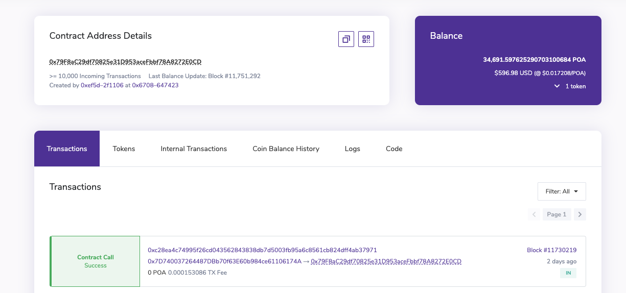 When a Contributor searches and the Hash is a Contract, navigate to the Contract details page ...