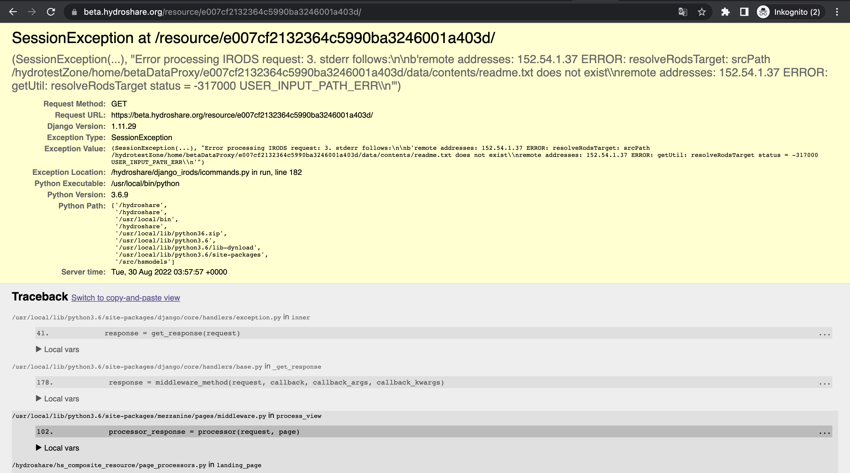 Resource is broken (with error page) after zipping, bagging, and unzipping operations · Issue ...