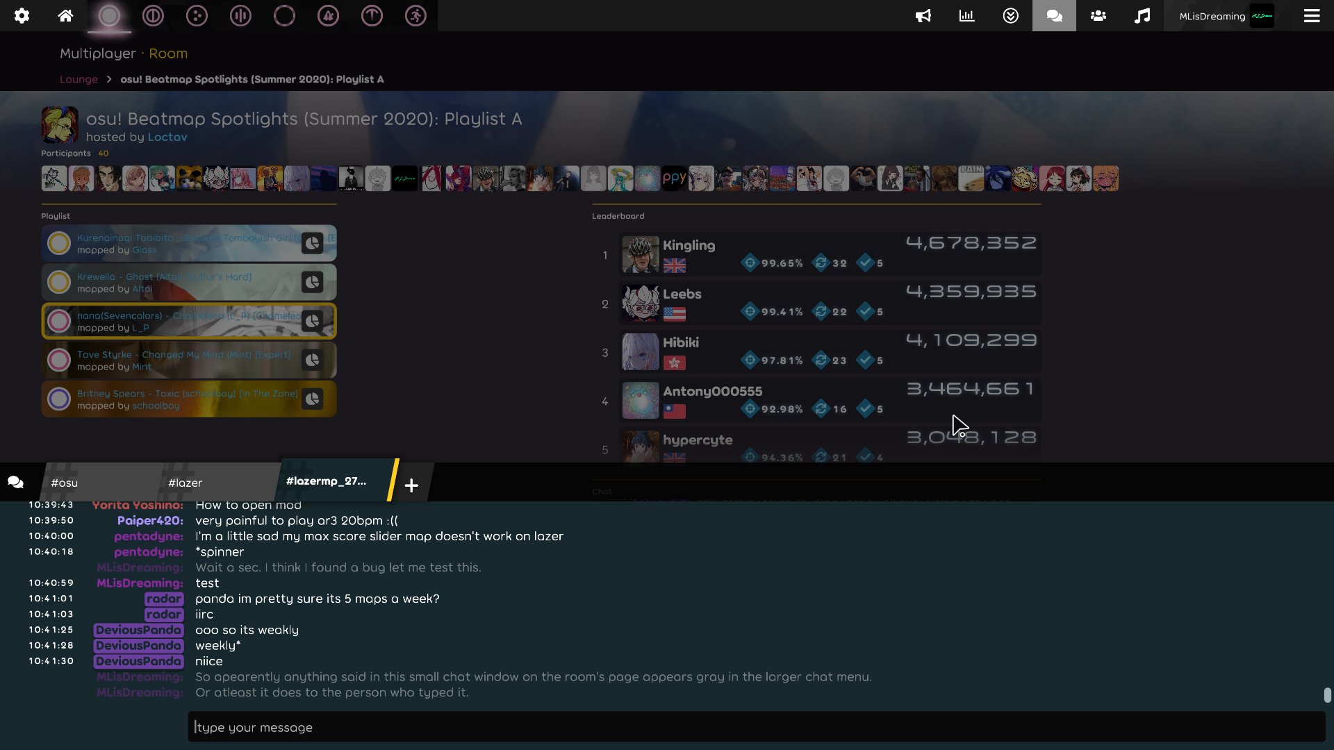 Chatting in a multiplayer match does not sync status correctly with ...