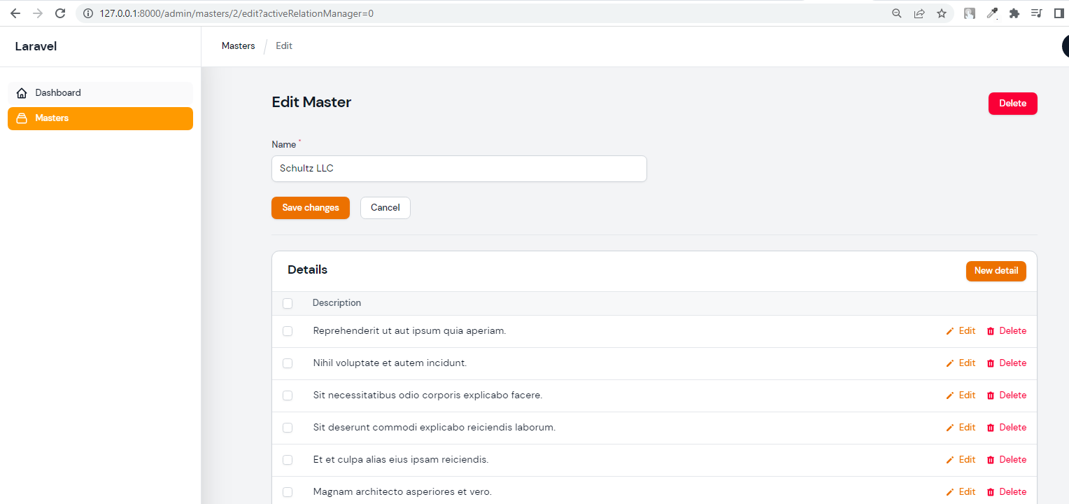 Error on Deleting record (local.ERROR: Missing required parameter /{record}/edit] [Missing ...