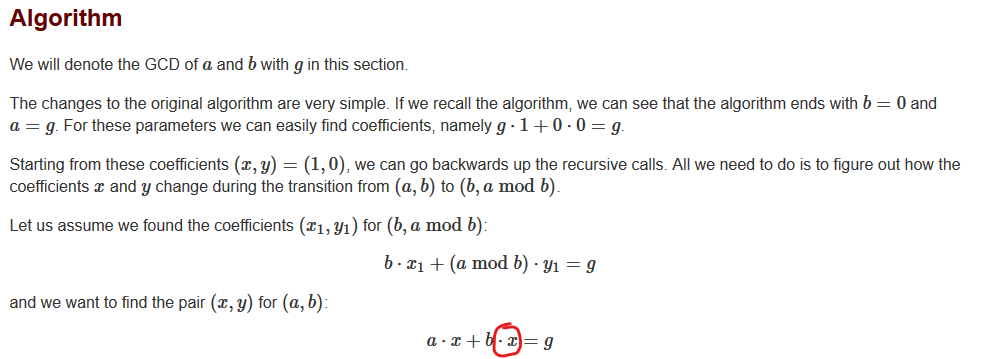Typo In Extended Euclidean Algorithm · Issue 549 · Cp Algorithms Cp Algorithms · Github